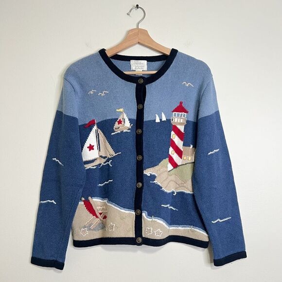 Christopher & Banks | Sweaters | Vintagenautical Seaside Cardigan Ramie ...